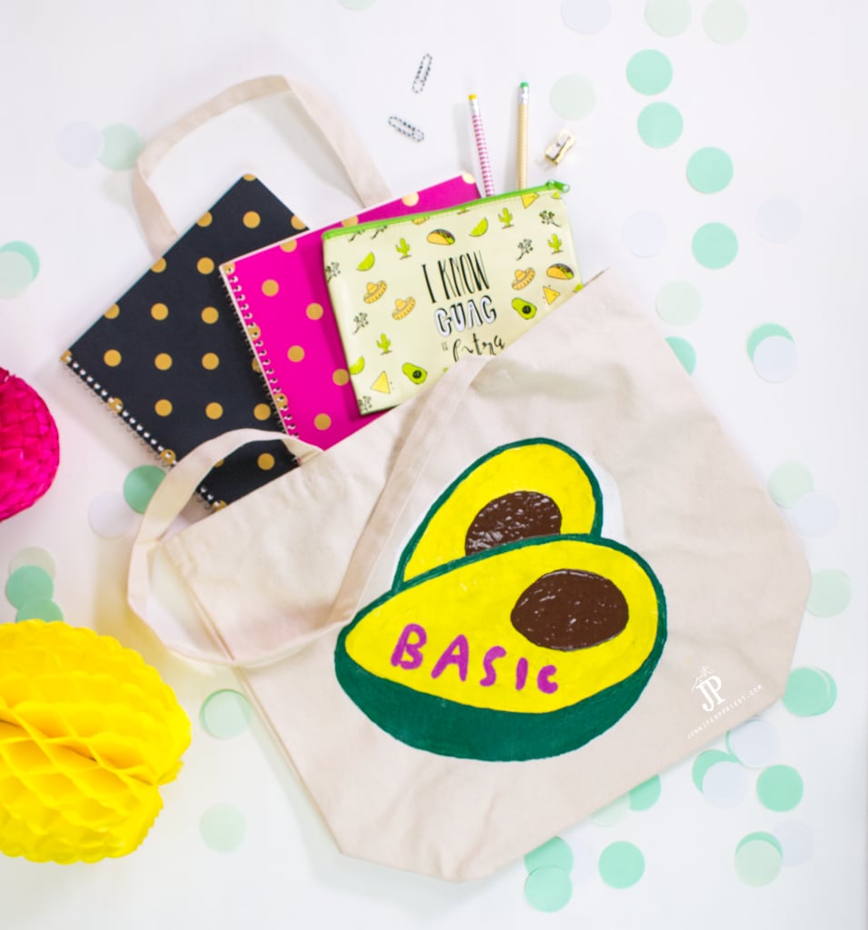 How to Faux Screenprint - Snapchat Sticker Basic Avocado DIY Bag