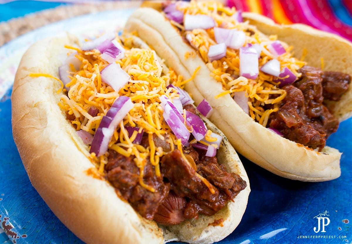 Grilled Mexican Chili Dog Recipe #AuthenticSalsaStyle