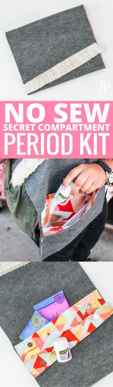DIY Period Kit - NO SEW Secret Compartment Clutch